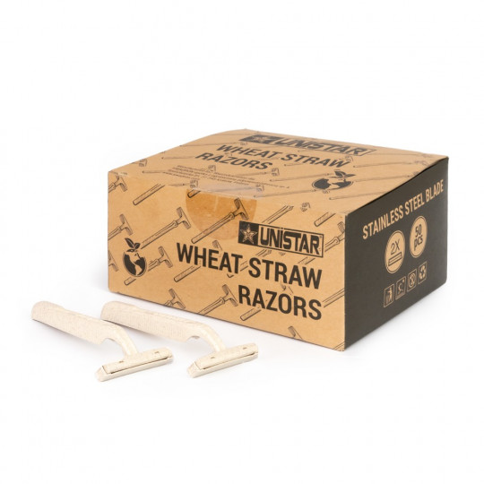 Unistar Wheat Straw Razors - Disposable shavers 50pcs.